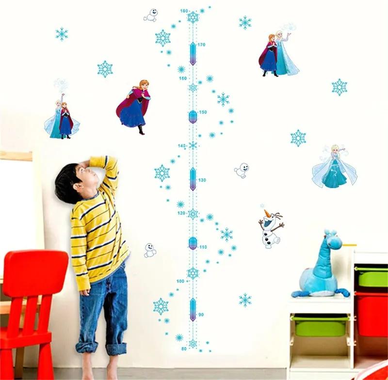 Samolepky na zeď - dětský metr (Mickey, Frozen, Spiderman a jiné) Motiv: Frozen a sněhuláčci