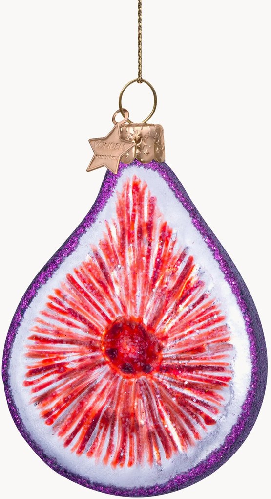 Ručně foukaná vánoční ozdoba Purple Fig