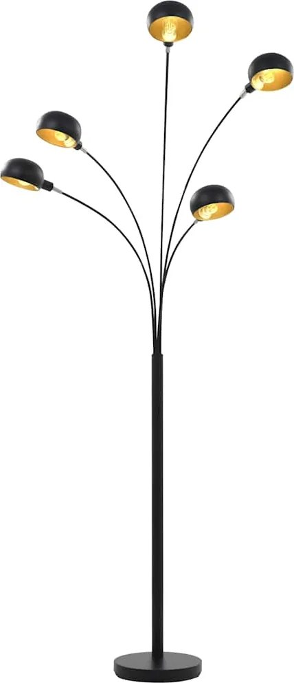 Stojací lampa 200 cm 5 x E14 černo-zlatá 282418