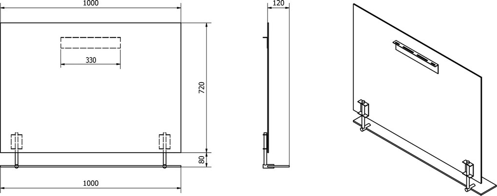 Sapho Sapho, WEGA zrcadlo 1000x800mm, s policí, 60092