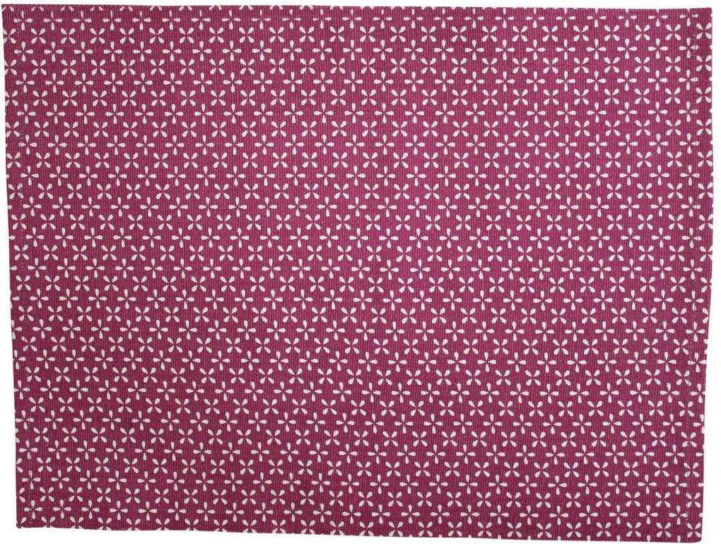 Krasilnikoff Bavlněné prostírání Daisy Plum, růžová barva, fialová barva, textil
