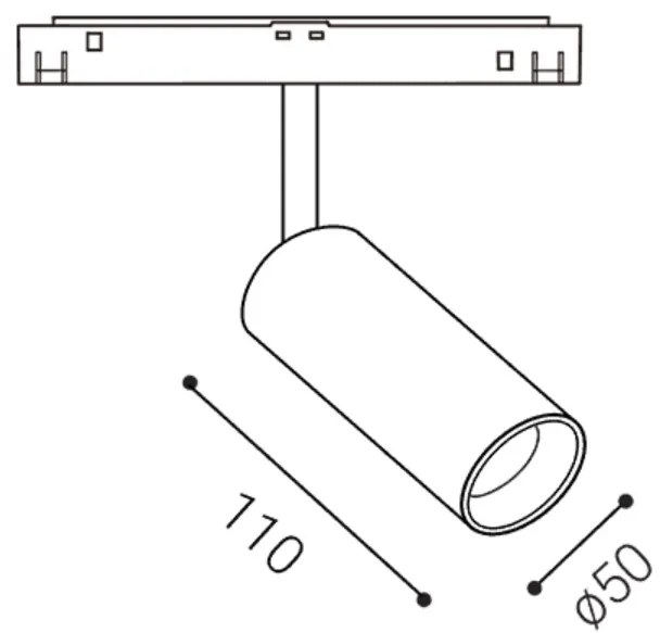 Ideal Lux Mago Led2, Reflektor do magnetické lišty 48V Varianta: M 11cm, Ovládání: On/off