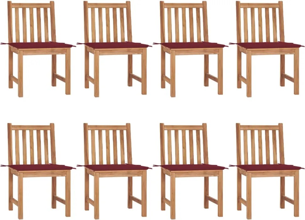 Zahradní židle s poduškami 8 ks masivní teak 3073151