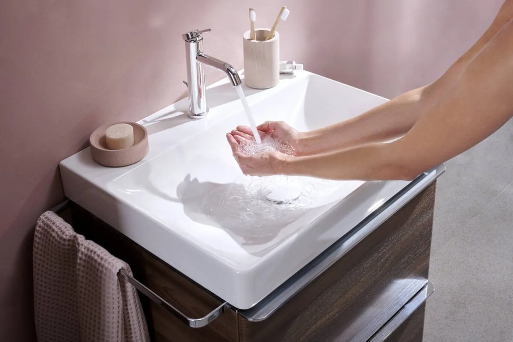 Hansgrohe Tecturis S, páková umyvadlová baterie 110 CoolStart EcoSmart+ s odtokovou soupravou, chromová, HAN-73314000