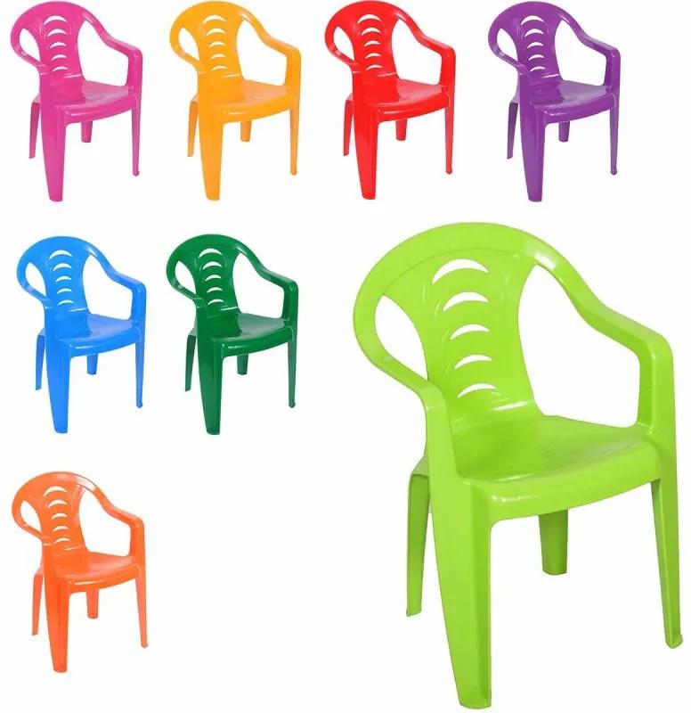 7322 DR Plastová zahradní židle pro děti - Tola 52,5cm Růžová