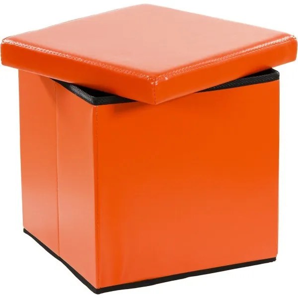 Taburet s úložným prostorem, oranžová OEM M30650