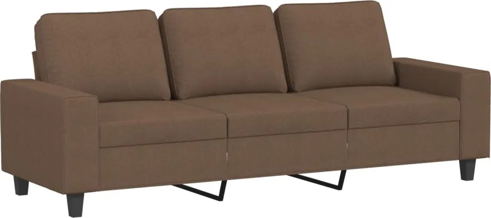 3místná pohovka s podnožkou hnědá 180 cm textil 3201154