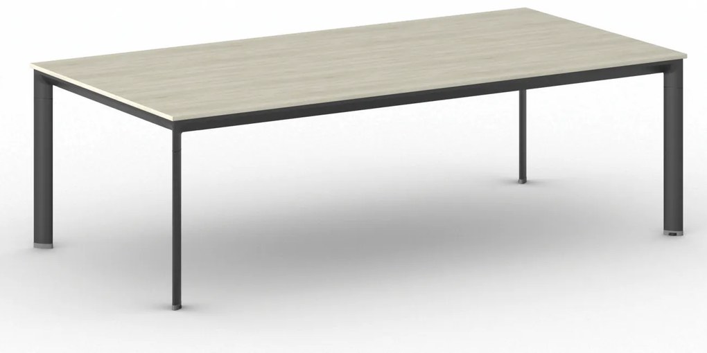 Jednací kancelářský stůl PRIMO INVITATION, 240x120 cm, černá podnož, dub přírodní