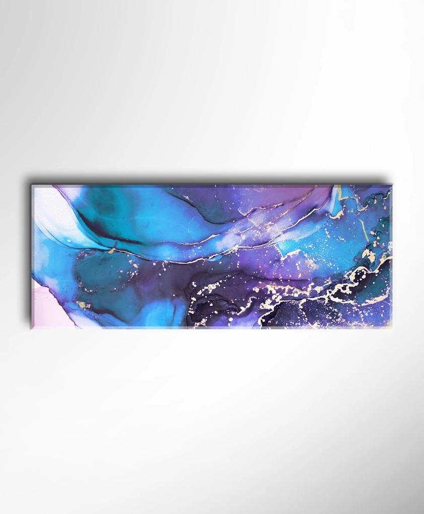 Malvis ® Obraz purpurově modrá pryskyřice ROZMĚR (šířka x výška): třídílný obdélník 120x80 cm