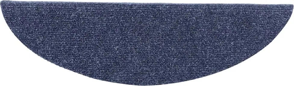 Schodové rohože samolepicí 10 ks 56 x 17 x 3 cm modré půlkulaté 149685