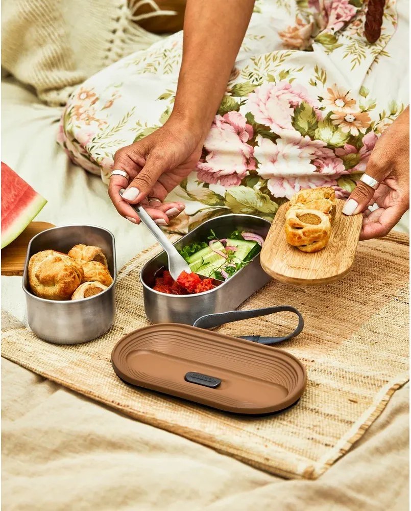 Dělený svačinový box 2 ks Bento – Black + Blum