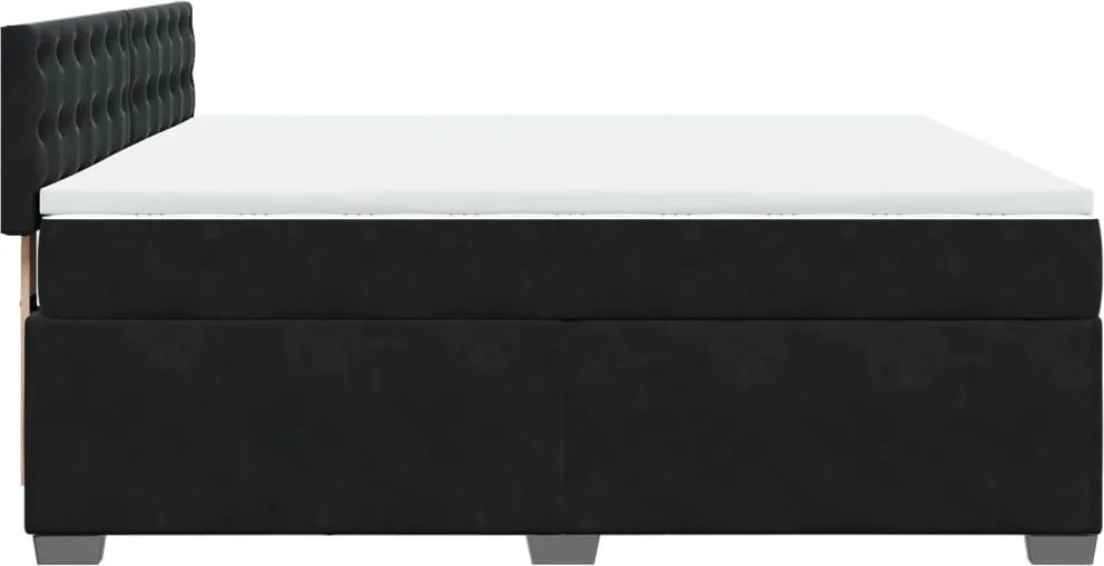 Box spring postel s matrací černá 180x200 cm samet 3288692