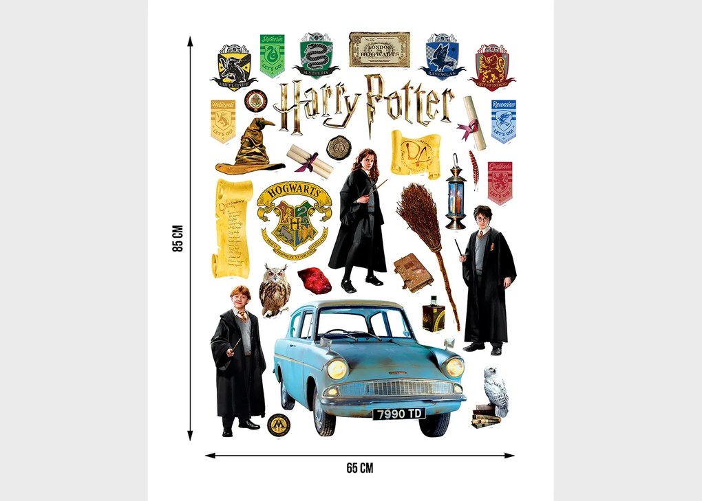 Dětská samolepka na zeď Harry Potter Trio Kouzelníků | 65 x 85 cm | DDK2369