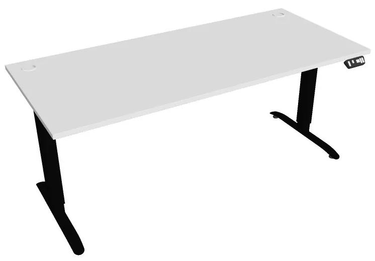 Elektr. nastavitelný stůl 180x80 s pamětí - HOBIS MOTION MS 2M 1800 Dekor stolové desky: bílá, Barva kovové podnože: černá