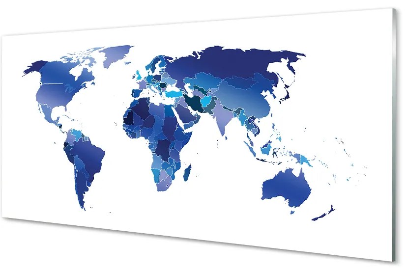 akrylový obraz modrá mapa 120x60 cm