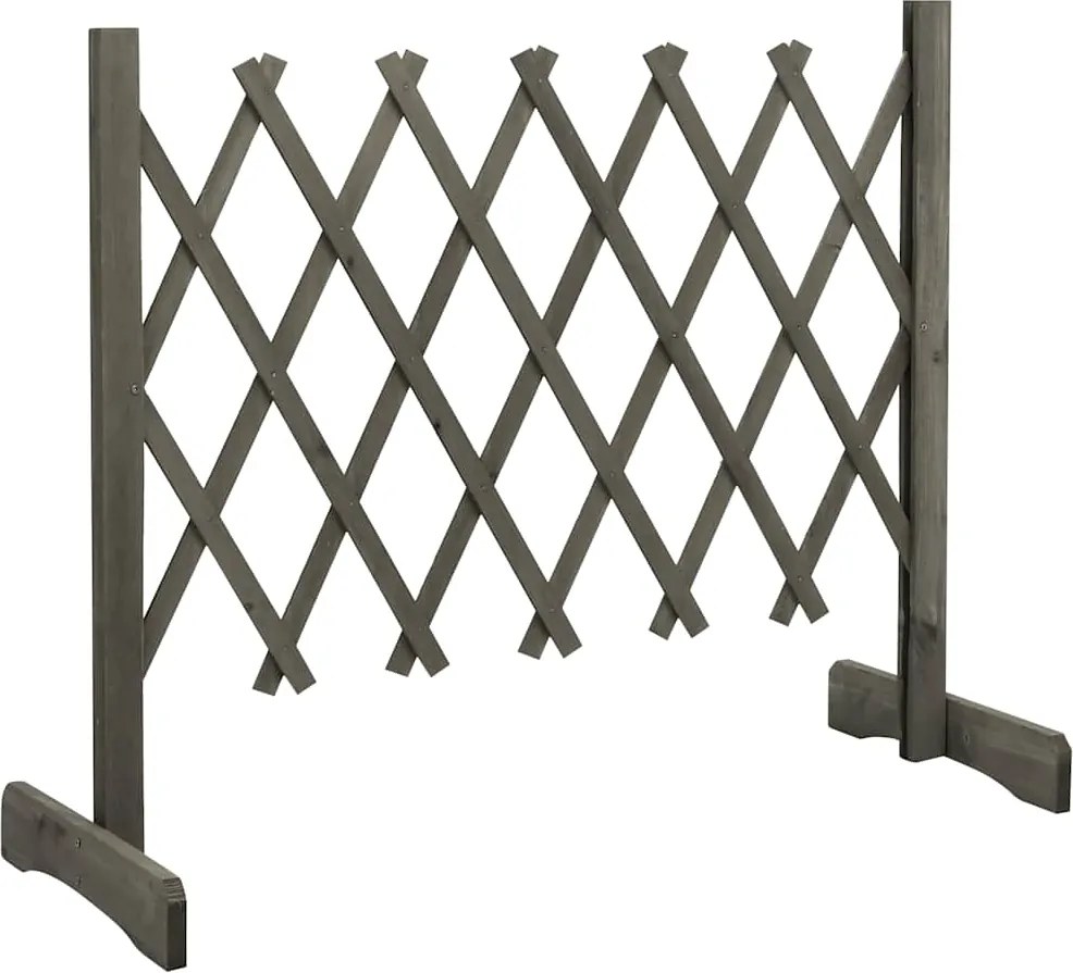 Zahradní trelážový plot šedý 120 x 60 cm masivní jedle 314823