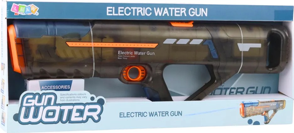 LEAN Toys Elektrická vodní pistole nabíjecí průhledná černá 55 cm
