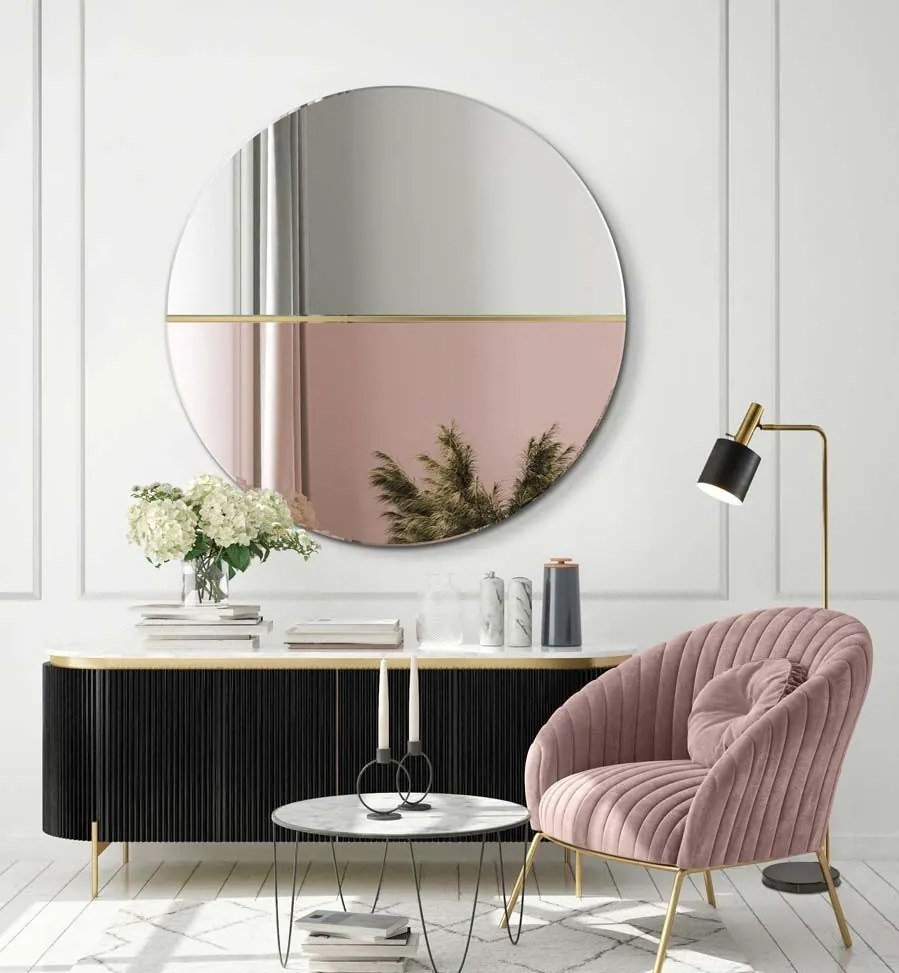Zrcadlo Demi Rose Gold Rozměr: Ø 100 cm