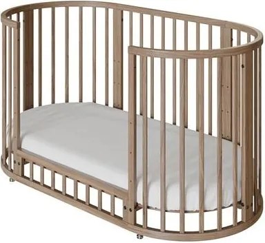 Dětská rostoucí postýlka 3v1 oválná + matrace New Baby ořechová