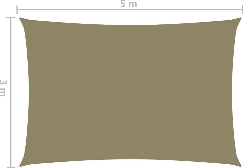 vidaXL Stínící plachta oxfordská látka obdélníková 3 x 5 m [135157] Barva: krémová