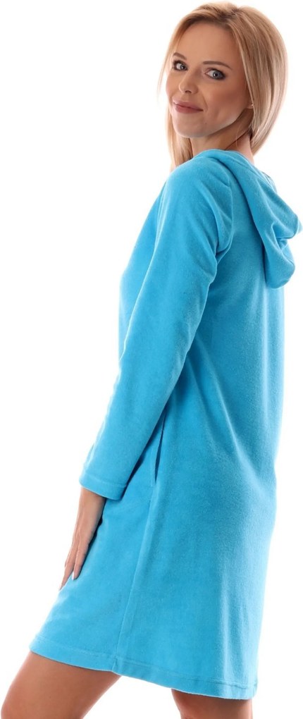 Krátký dámský župan na zip Bari blue atoll 38 64 6335 - S