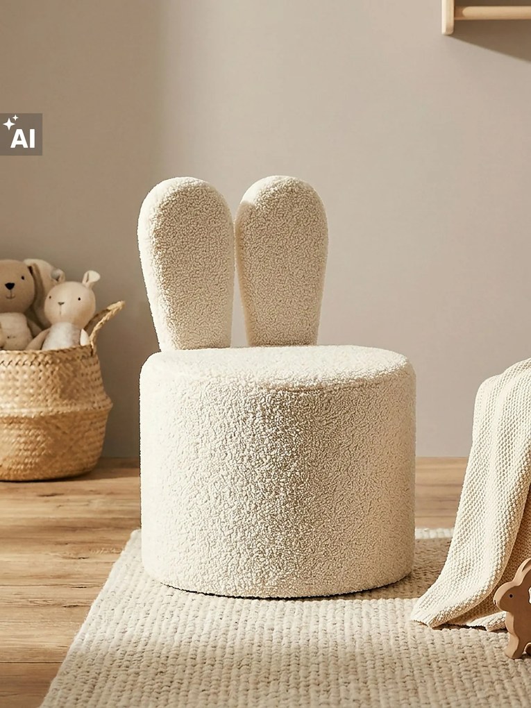 Sinsay - Teddy puf s králičími oušky - krémová