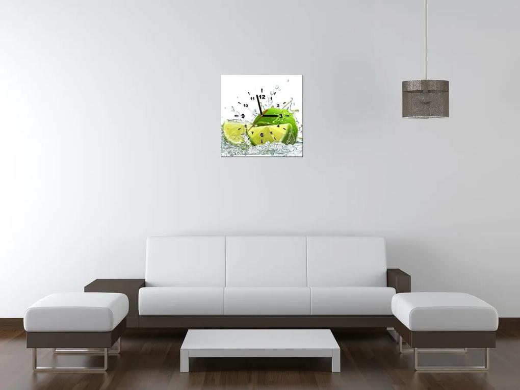 Gario Obraz s hodinami Zelená limetka Rozměry: 30 x 30 cm