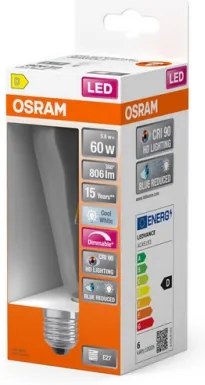 LED žárovka E27 OSRAM Edison Filament 5,8W (60W) neutrální bílá (4000K) stmívatelná