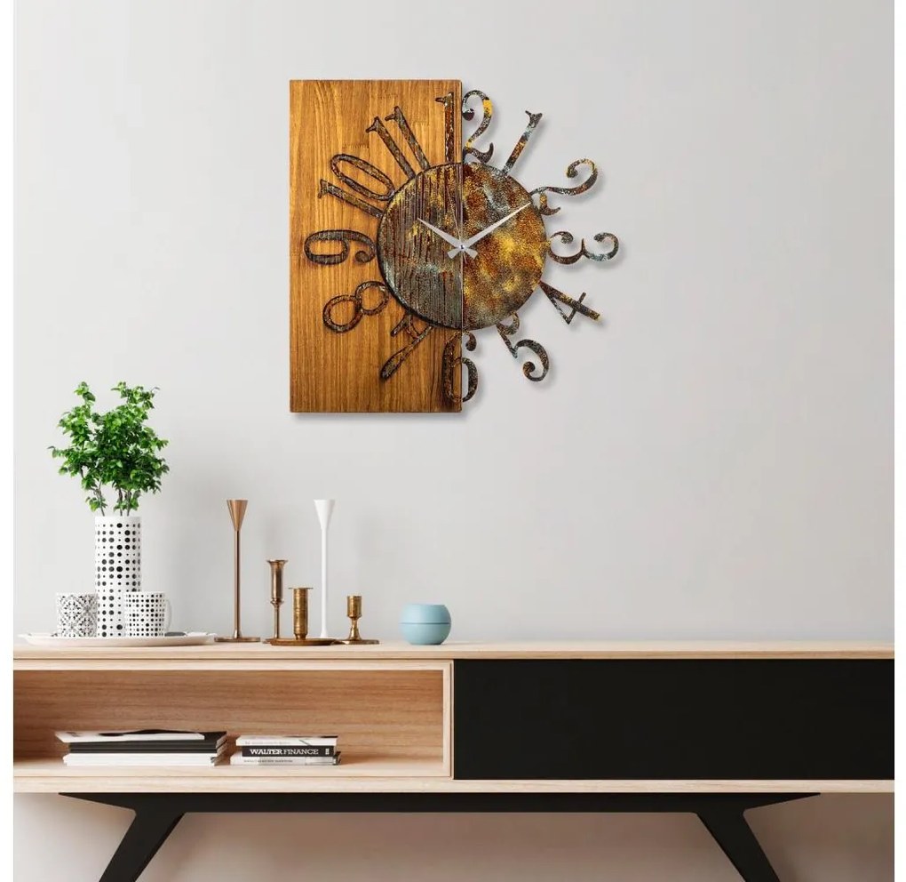 Asir Nástěnné hodiny 58x58 cm 1xAA dřevo/kov 891TNL3291