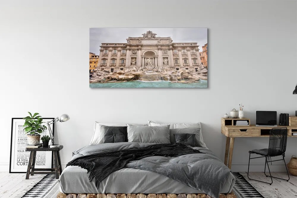 akrylový obraz Řím Fontána bazilika 140x70 cm