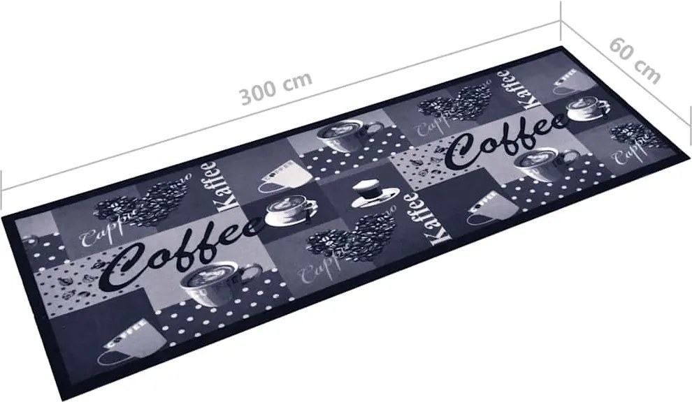 Kuchyňský koberec pratelný Káva modrý 60 x 300 cm 315969