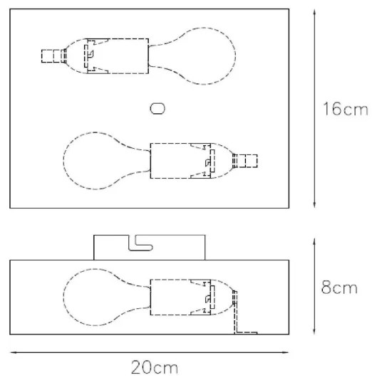 Lucide 12222/02/30 - Nástěnné svítidlo OVALIS 2xE14/9W/230V