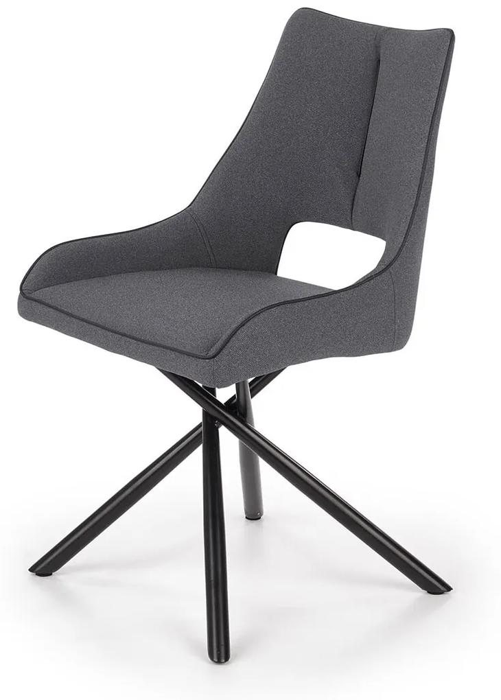 Židle K409 černý kov / látka popel