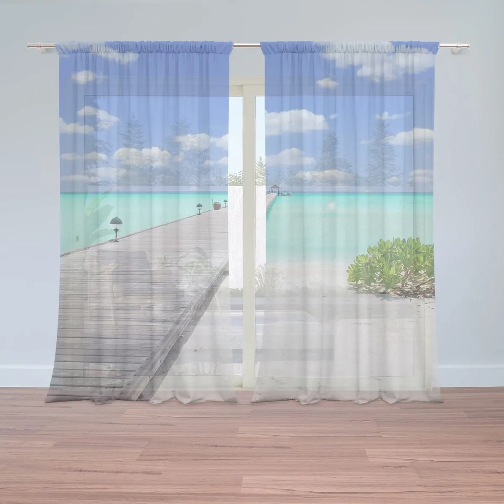 Sablio Záclony Molo na pláži: 2ks 150x250cm