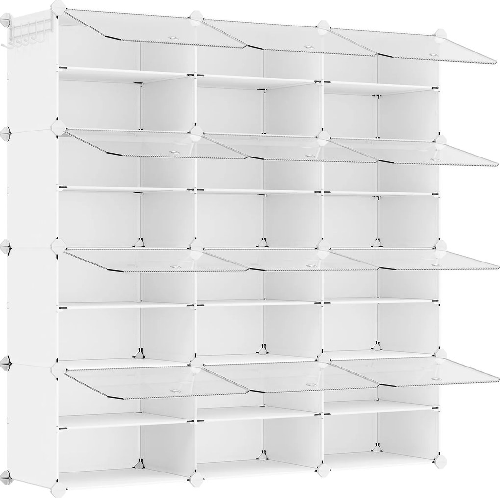 XXXLutz REGÁL NA BOTY, bílá, průhledné, 124,4/124,6/32 cm Boxxx - Online Only šatny & botníky - 002543078401