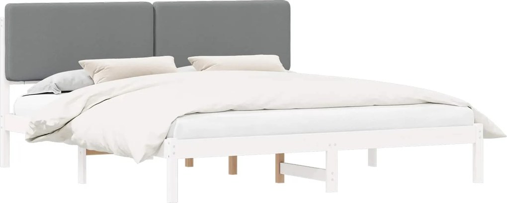 Rám postele s čalouněným čelem s čelo Světle šedá 200 x 200 cm 3405566