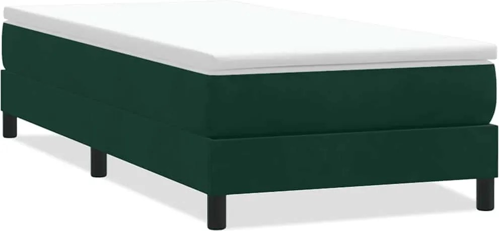 Postel Box Spring bez matrace tmavě zelená 80x220 cm samet 3315852