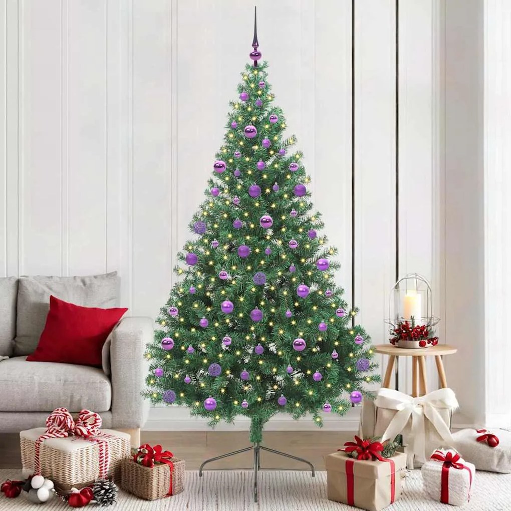 Umělý osvětlený vánoční stromeček Zelená 210 cm PVC 3397030