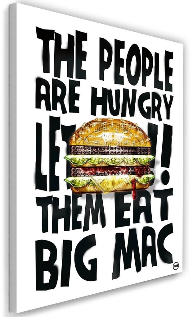 Gario Obraz na plátně Nápis a velký hamburger - Rubiant Rozměry: 40 x 60 cm