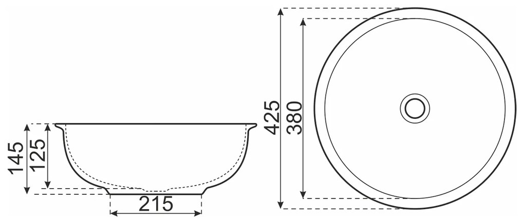 Novoterm Keramické umyvadlo na desku NV-KR-354 černá/ornament