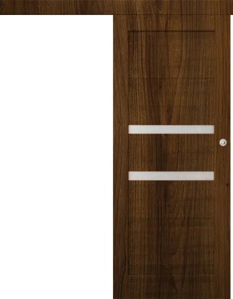 posuvné interiérové dveře na stěnu vasco doors EVORA model 3 Průchozí rozměr: 70 x 197 cm, Orientace dveří: Levé dveře, Dekor: Dub šedý