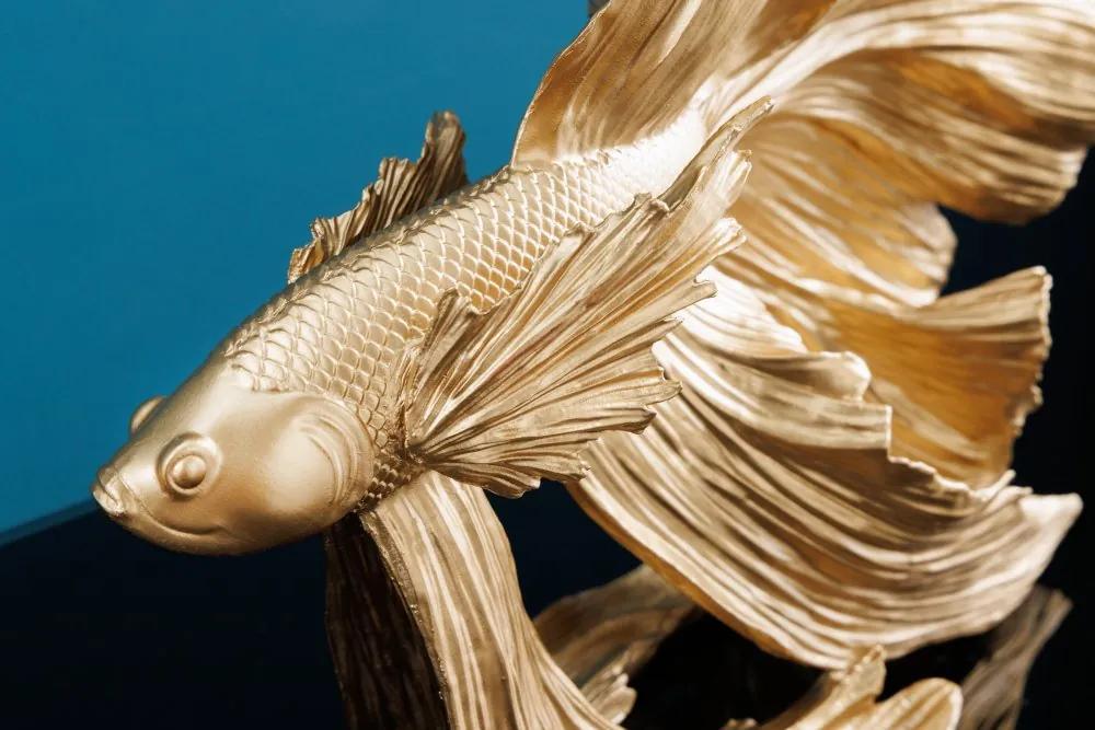 Dekorační socha rybka TEJE Dekorhome Černá