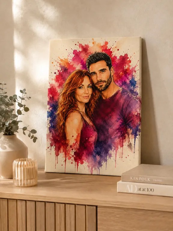 Foto obraz z vlastní fotky na plátno – Akvarelová exploze Rozměry obrazu: 30 x 40 cm
