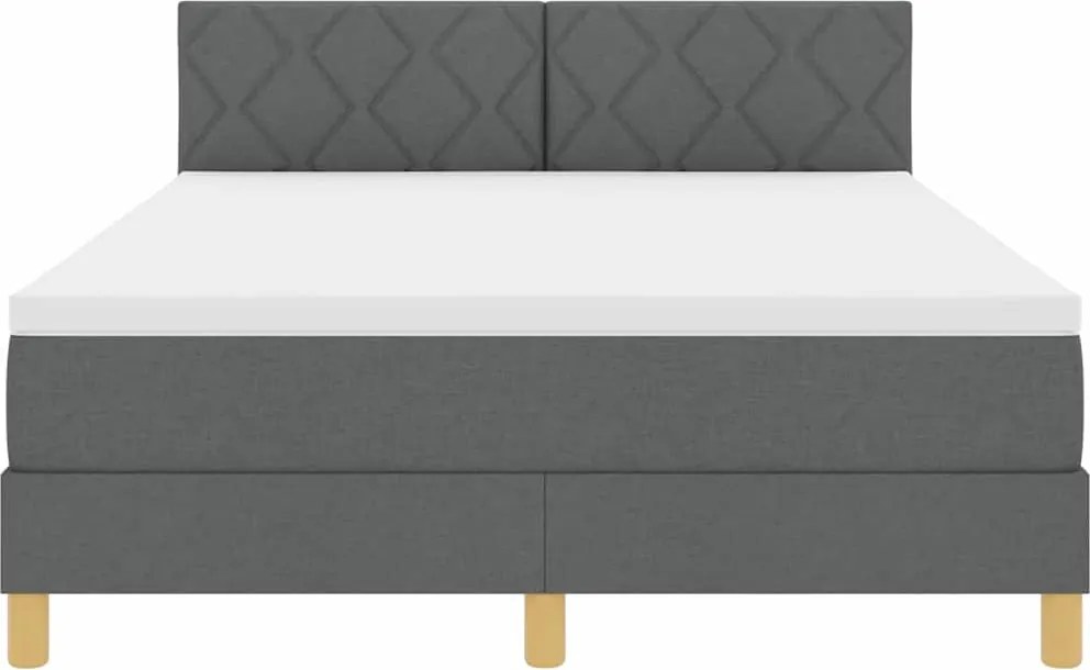 Postel s boxspringem s polštářem Tmavě šedá 140 x 190 cm textil 3338994