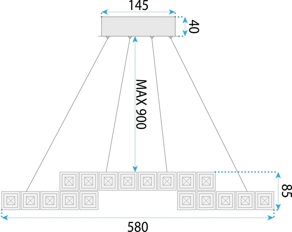Toolight Toolight, LED křišťálové závěsné svítidlo APP1556-CP, chromová, OSW-05178