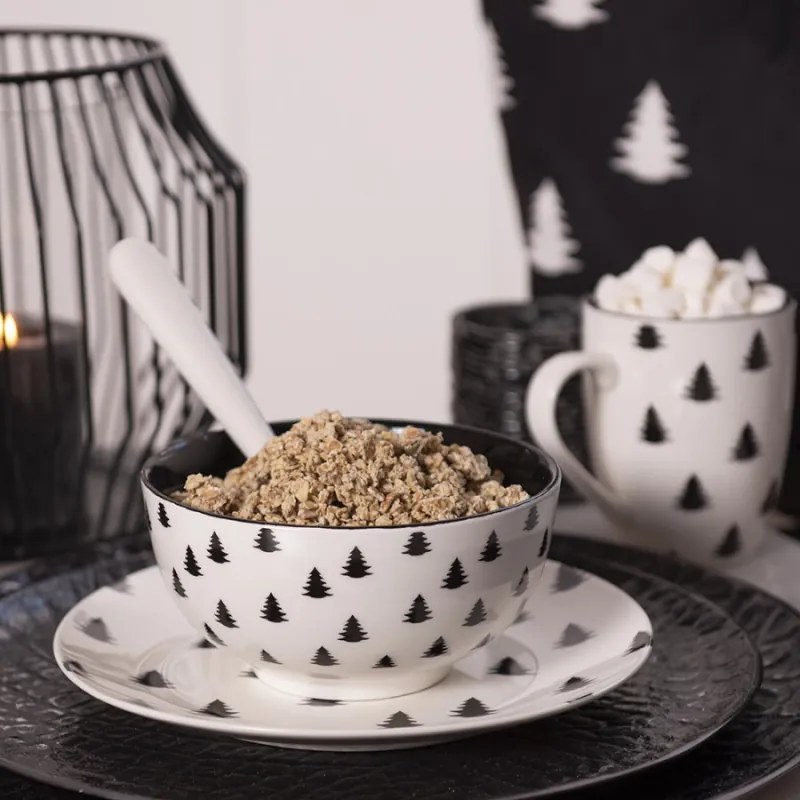 Porcelánový dezertní talíř se stromky Beautiful Christmas – 20x2 cm