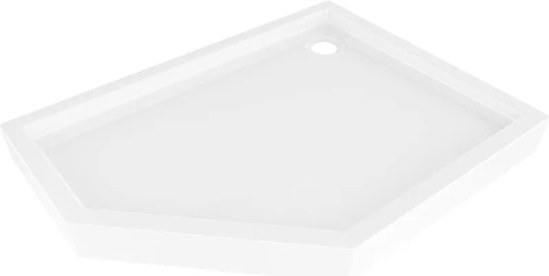 Mexen Flow+, pětiúhelníková sprchová vanička, pravá, 90 x 80 cm, bílá lesklá, 46P108090RH
