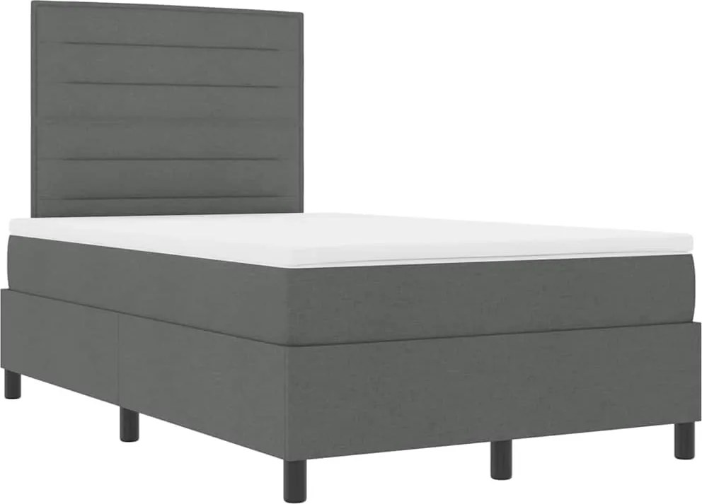 Postel s boxspringem s matrací Tmavě šedá 120 x 200 cm textil 3339302