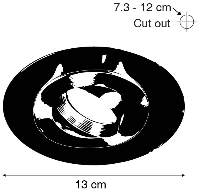 Kulaté zapuštěné bodové světlo ocelové s nastavitelným úhlem a výplňovým kroužkem - Edu