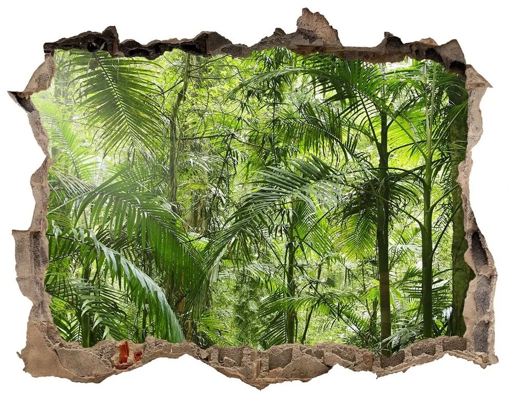 Wallmuralia Samolepící díra nálepka Tropický les 95x64 cm